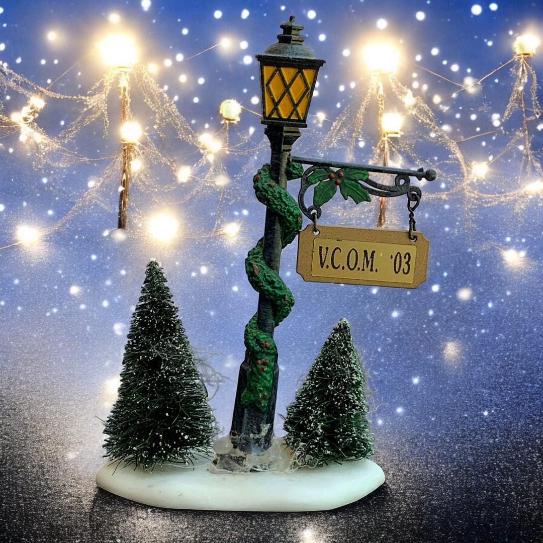 Dept 56 Village Lamppost and Sign (damaged) General Village Accessory ...