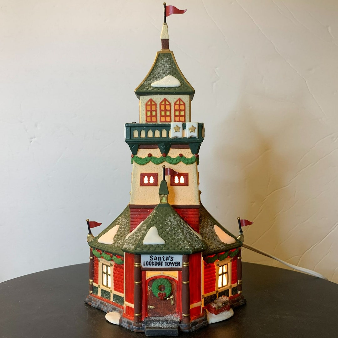 Dept 56 Santa's Lookout Tower North Pole Village Christmas Building ...
