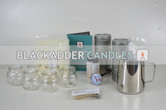 Blackadder Candles 100% soy beginners glass pot candle kit | Etsy