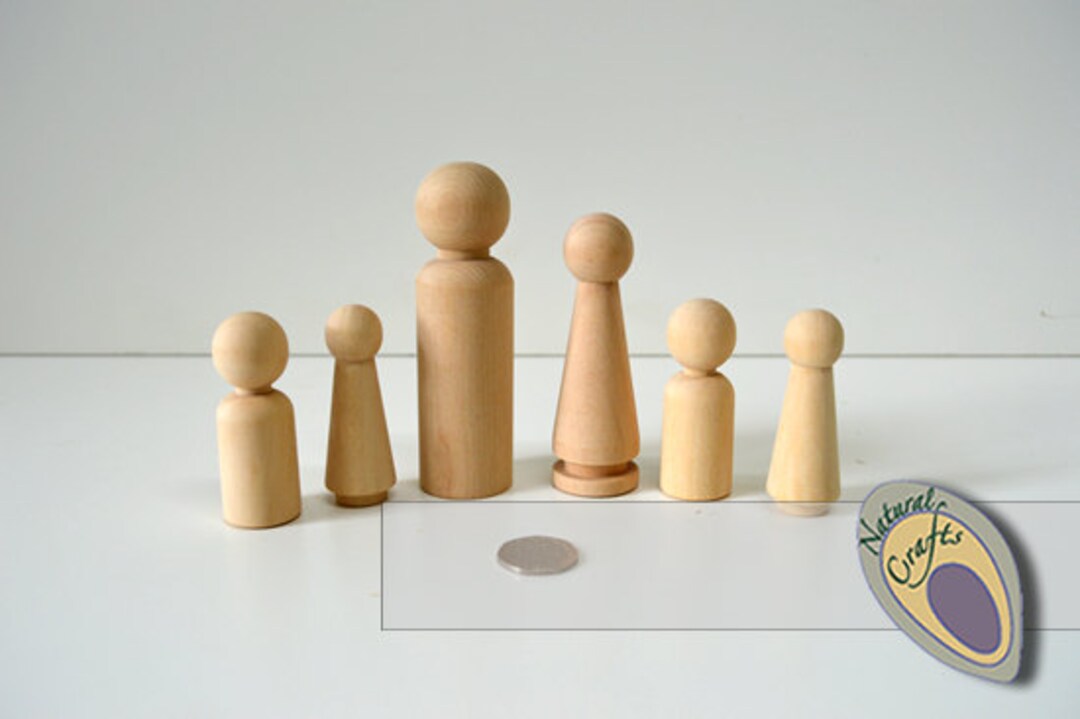6 Piece Wooden Family Set - Etsy UK