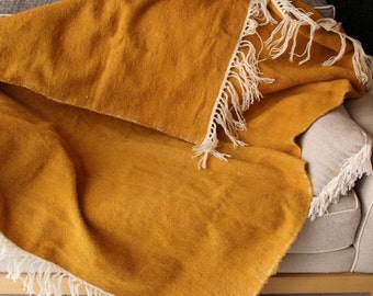 Cream & Beige Moroccan Pure Wool Throw Blanket With Pompoms - Etsy