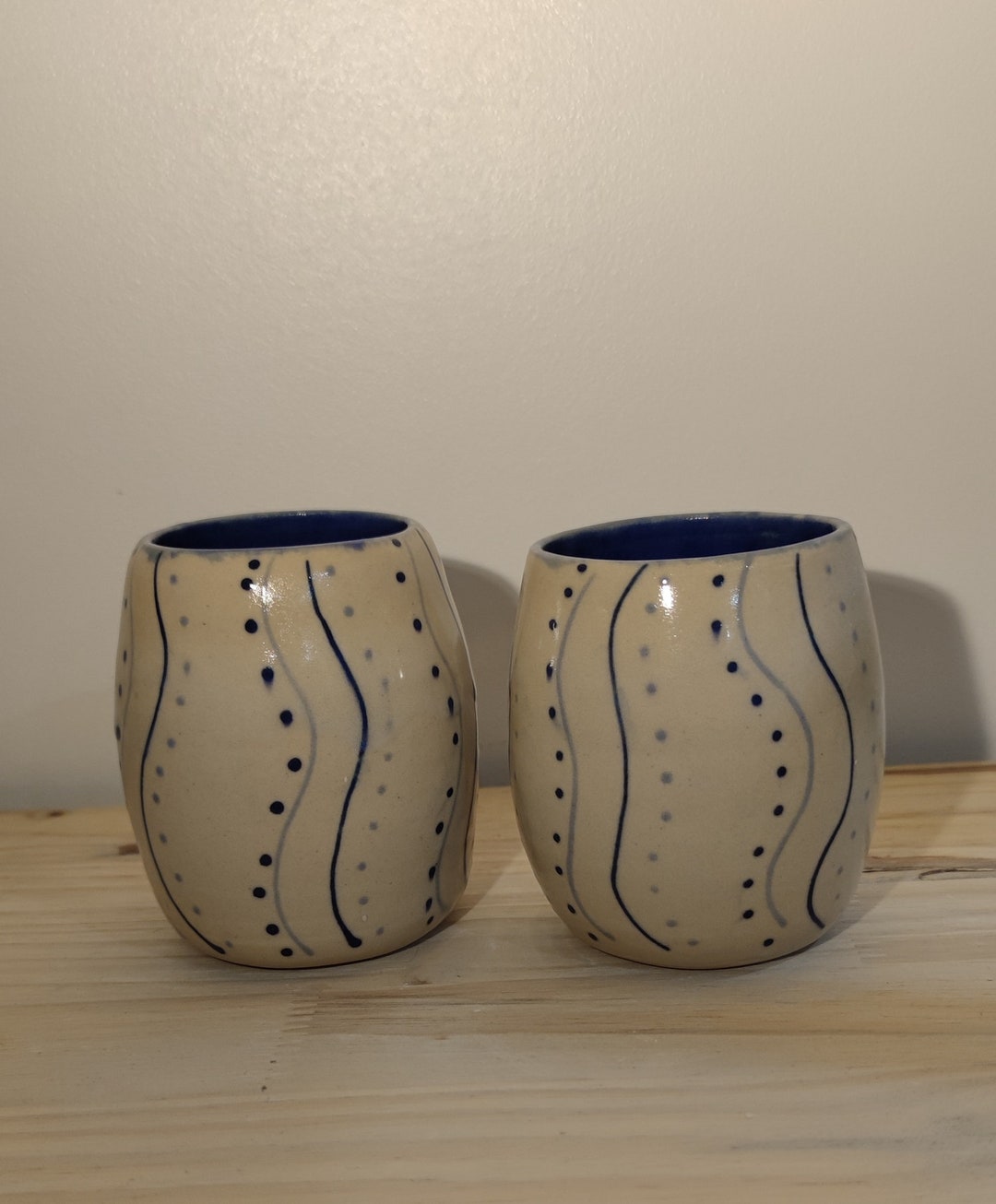 Cup, Light and Dark Blue Glass - Ceramic Glass - Earthenware Cup - Etsy