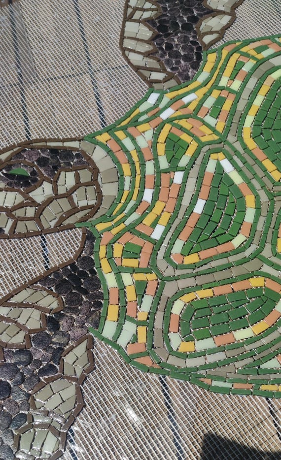 Pattern For Turtle Mosaic Pool Loggerhead Turtle With Shadow Glass