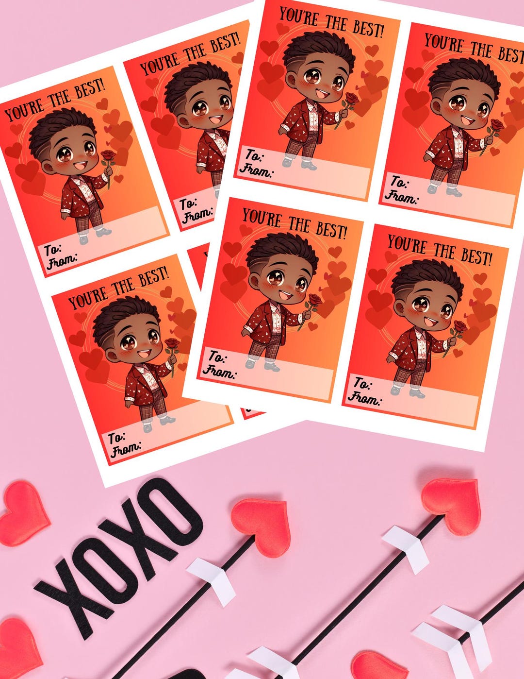 Printable Valentine's Day Cards for African American Kids Pdf/african ...