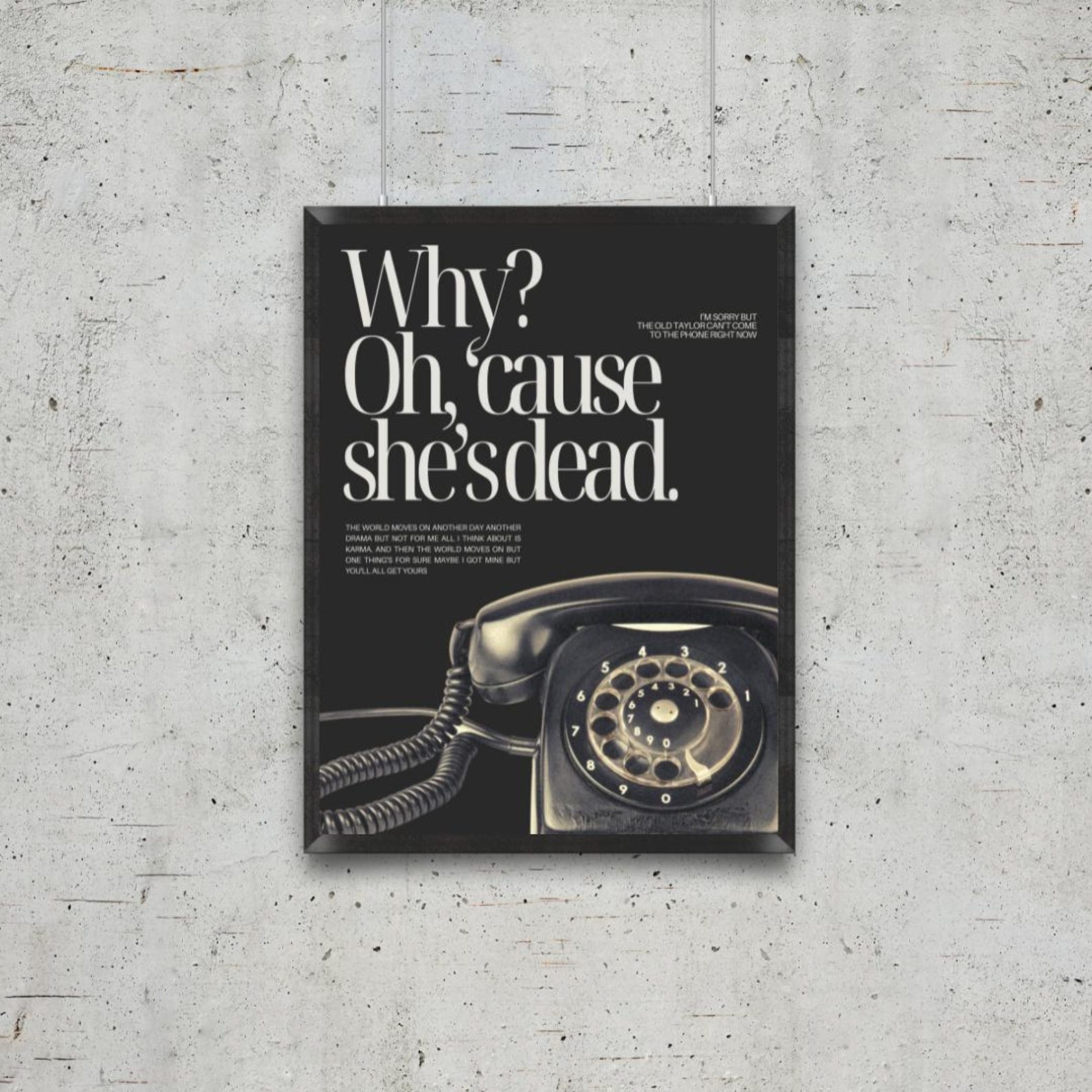 Taylor Inspired Reputation Poster Halloween Wall Art Print Dark ...