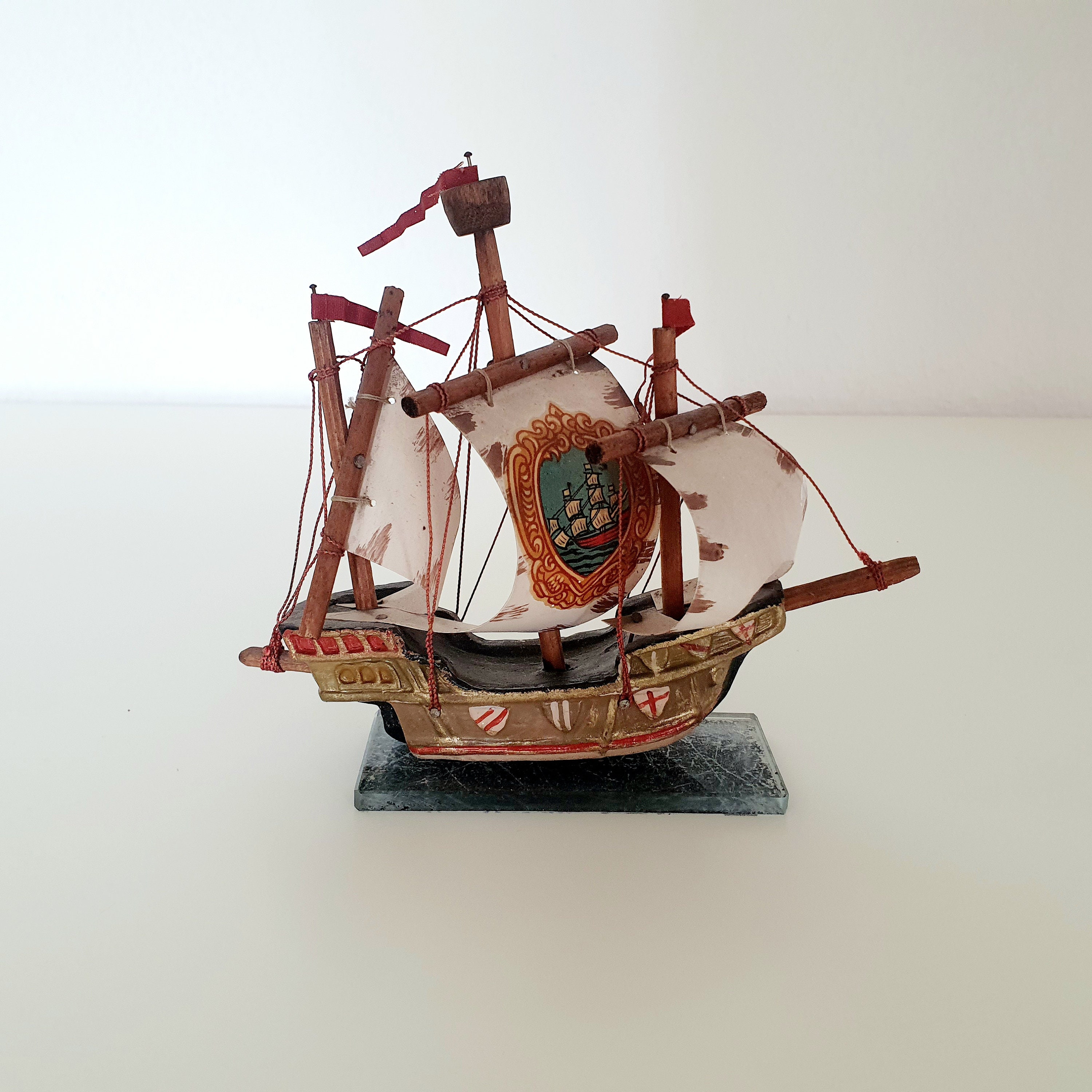 Ship Model, Wooden Sailing Ship, Masonic Templar Standing Model 3 ...