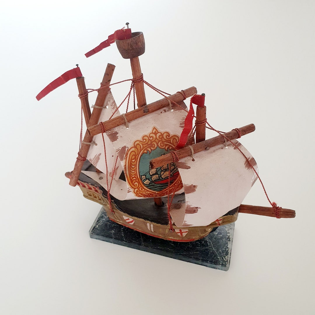 Ship Model, Wooden Sailing Ship, Masonic Templar Standing Model 3 ...