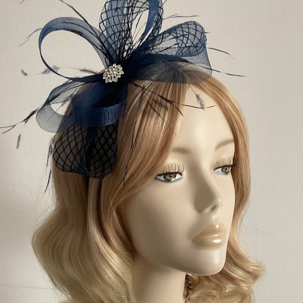 Navy Blue Fascinator - Etsy