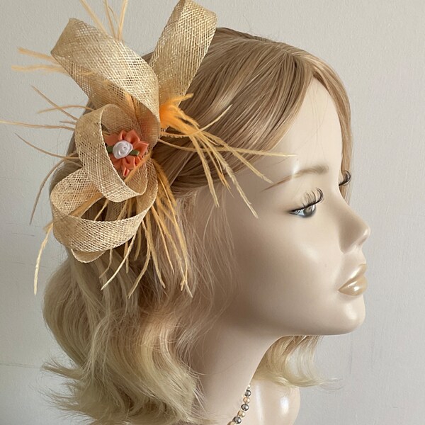 Orange Fascinator - Etsy