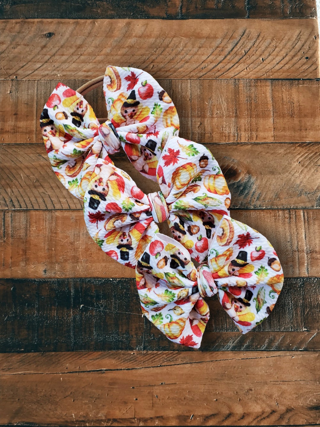 Thanksgiving Turkey Bow: Big Messy Hair Bow - Etsy