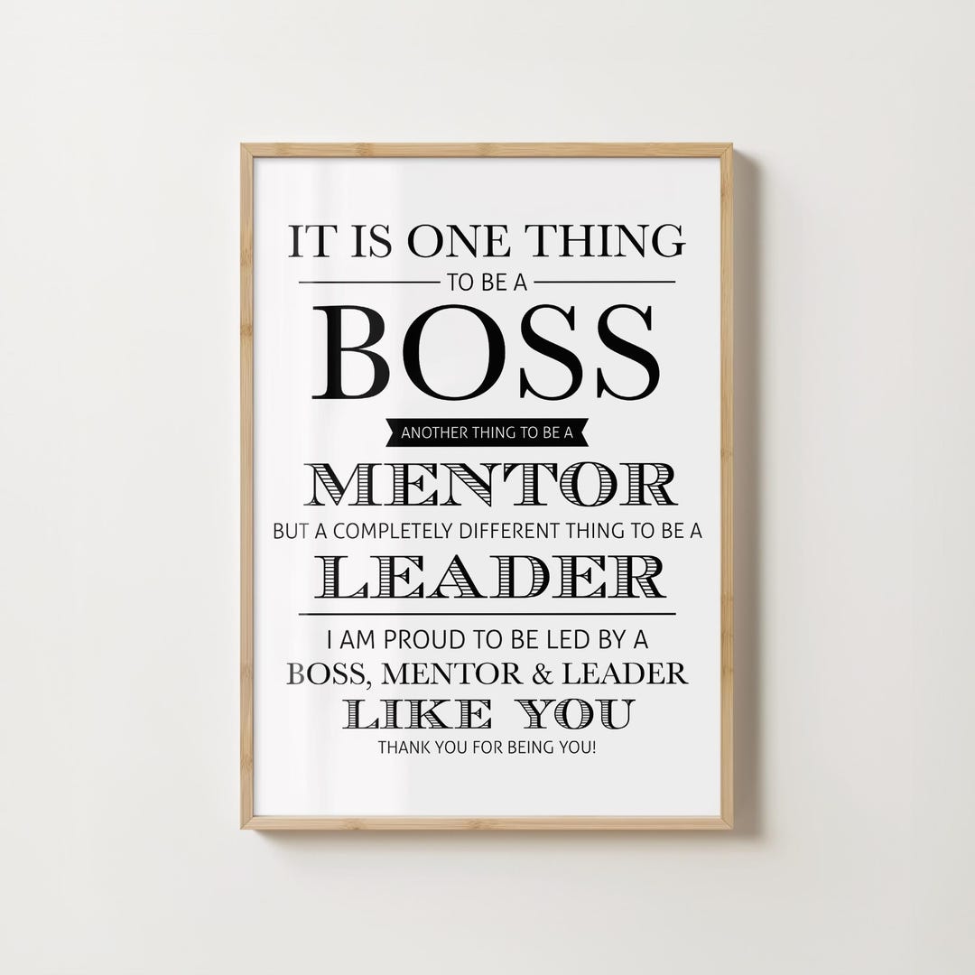 Boss Mentor Leader Appreciation Print: Thank You Gift (digital Download ...