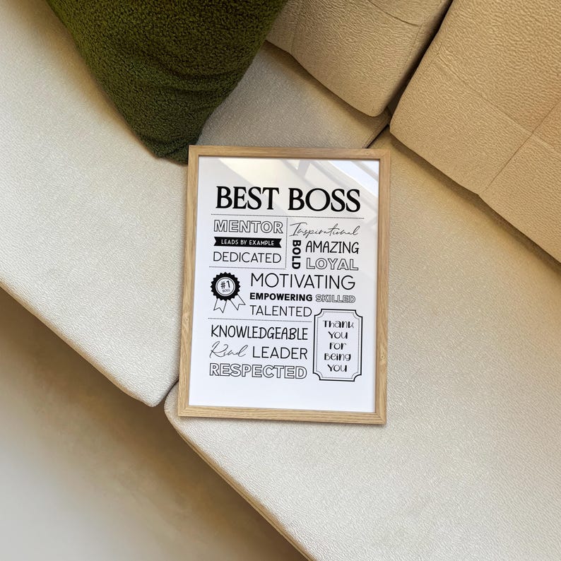 Boss Day Gift Printable Best Boss Quote Gift Inspirational Office Decor ...