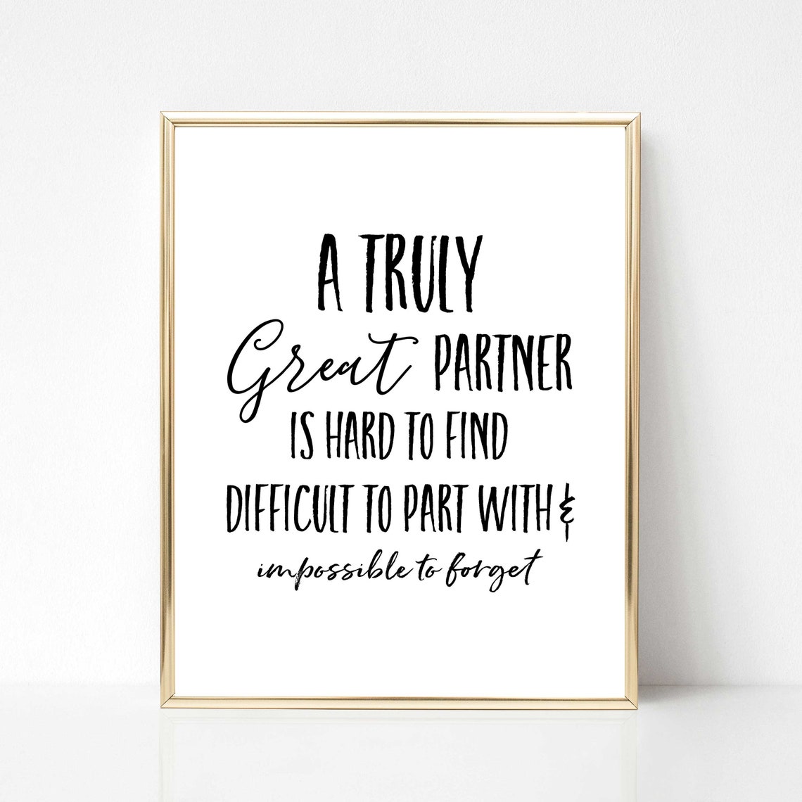 A Truly Great Partner Printable Gift Business Partner Gift Appreciation ...