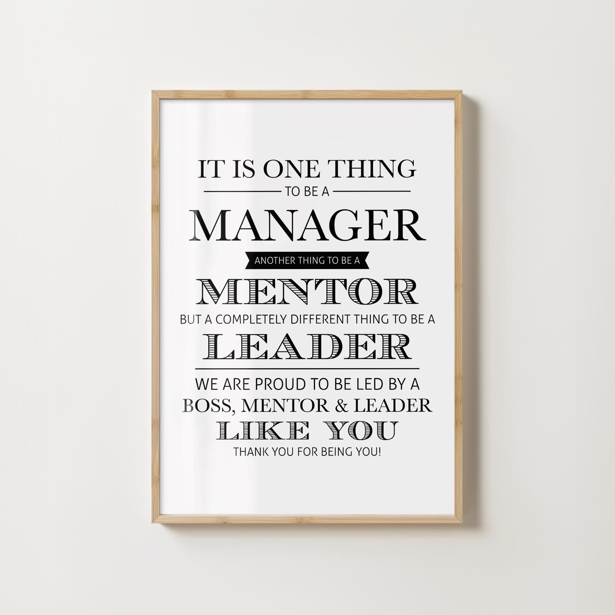Boss Appreciation Gift: Manager Mentor Leader Quote (digital Download ...