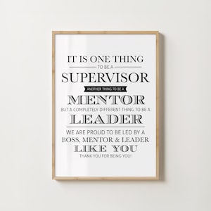 Supervisor Award Thank You Printable Gift Inspiration Mentor ...