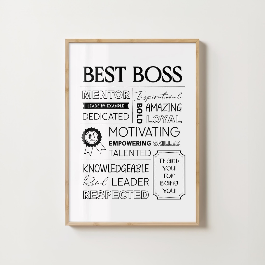 Boss Day Gift Printable Best Boss Quote Gift Inspirational Office Decor ...
