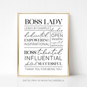 Girl Boss Printable Wall Art, Boss Babe Office Wall Decor, Boss Lady ...