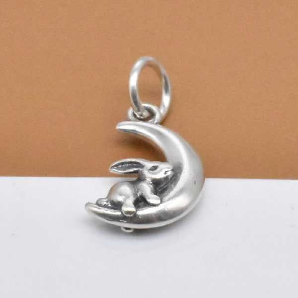 Sterling Silver Rabbit Charm - Etsy