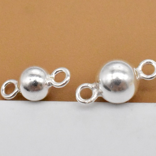 8 of 925 Sterling Silver Ball Links Connectors 4mm. Polish - Etsy