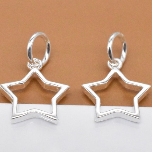 12 Sterling Silver Small Pentagram Charms Star Charms 925 | Etsy