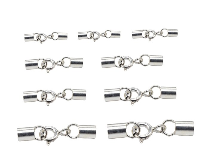 Sterling Silver End Cap With Cloud Design 925 Silver Leather | Etsy