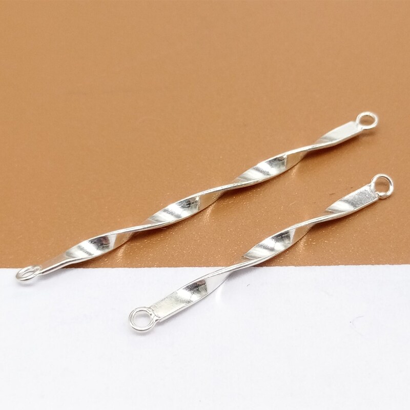 Silver Twisted Bar Charms - Etsy