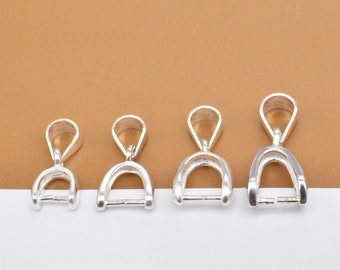 925 Sterling Silver Large Pinch Pendant Bail, Sterling Silver Bail ...