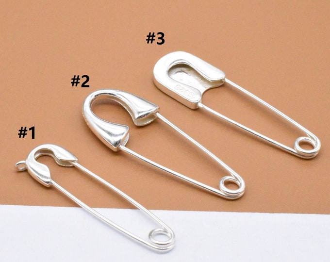 Sterling Silver JUMBO Safety Pin With Blue Moon Turquoise Handmade - Etsy