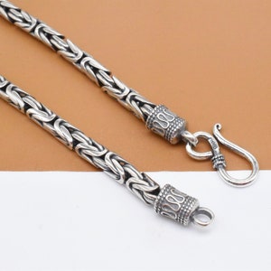 Sterling Silver Byzantine Chain, 925 Silver Byzantine Chain Necklace ...