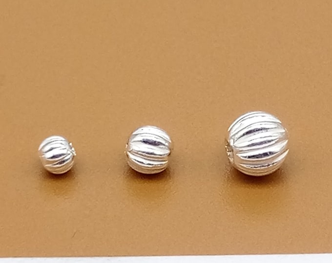 Sterling Silver Diamond Cut Beads Moon Cut Beads Corrugated - Etsy