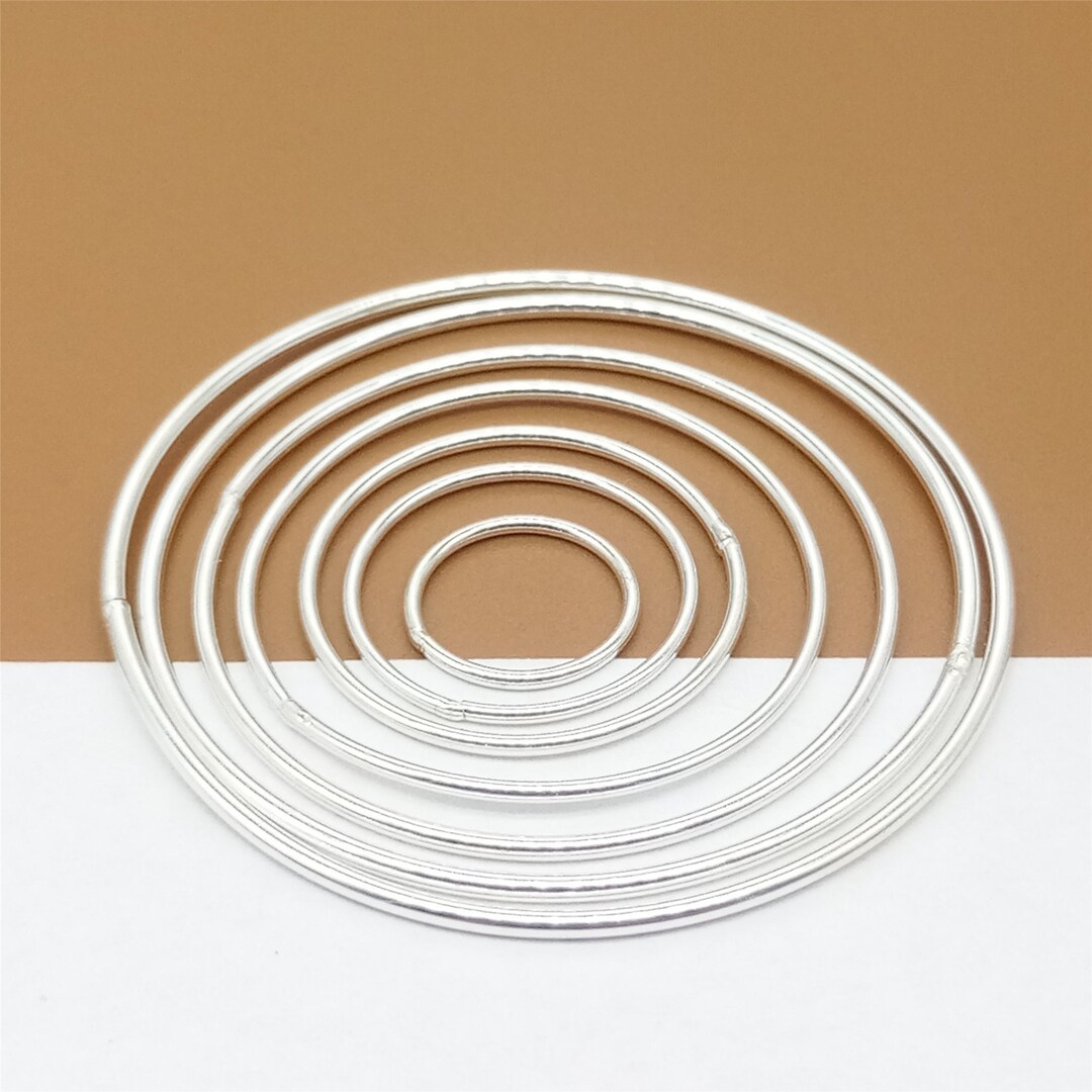 10pcs Sterling Silver Closed Rings, Round Circle, 925 Silver Link ...