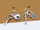 4 Sterling Silver Baby Key and Lock Charms 925 Silver Lock - Etsy