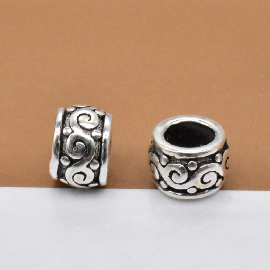 15 Sterling Silver Swirl Spacer Beads, 925 Silver Spiral Beads ...