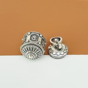 Sterling Silver Om Locket Charm, 925 Silver Small Shreem Symbol Pendant ...