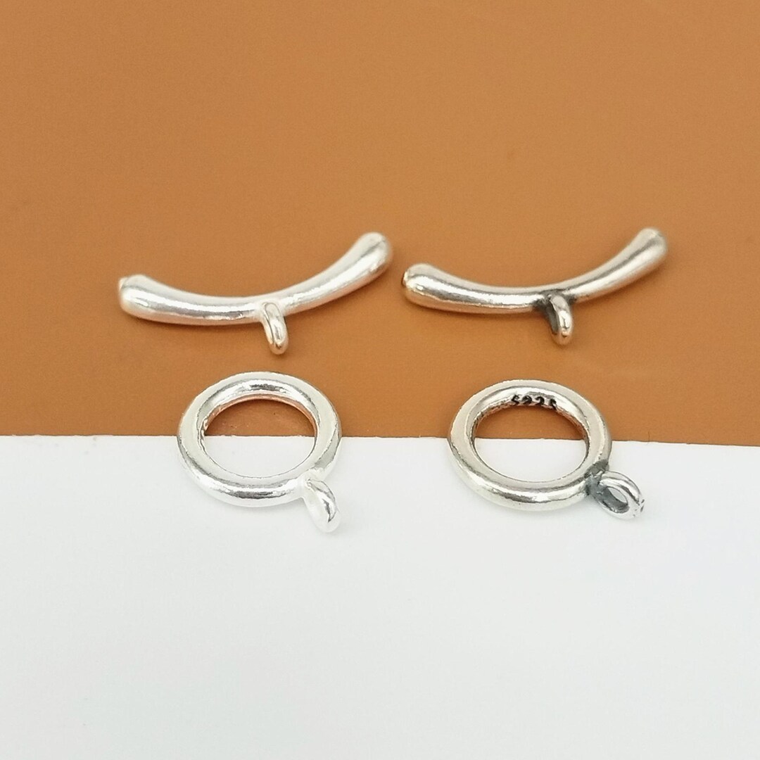 Sterling Silver Seahorse Toggle Clasp, 925 Silver Circle Toggle Clasp ...