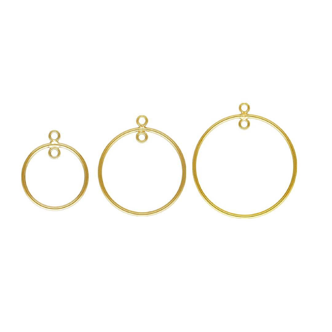 2pcs 14K Gold Filled Round Drop With Closed Jump Ring in & Out, Gold ...