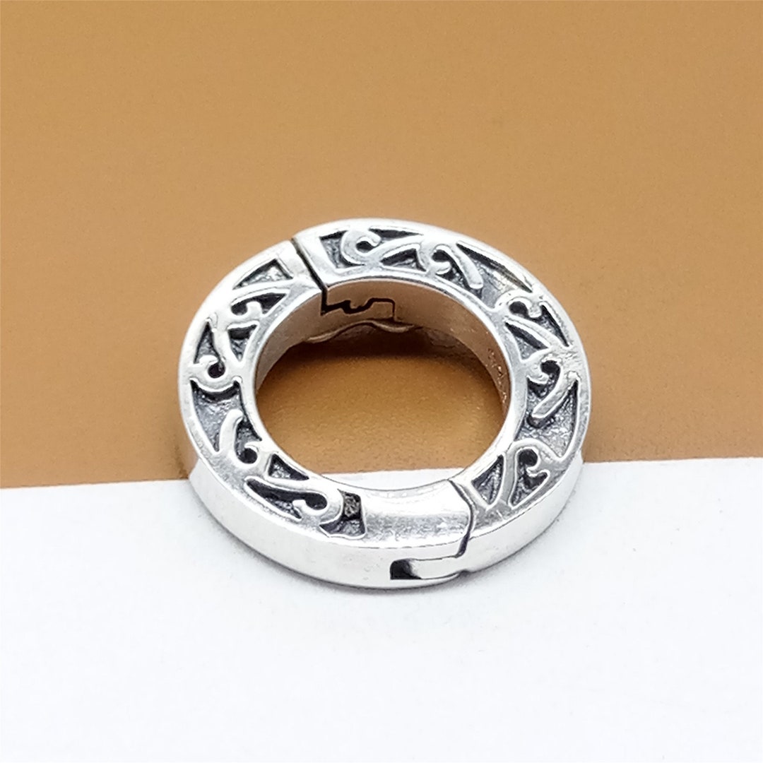 925 Sterling Silver Round Circle Clasp for Pear Bracelet Necklace ...