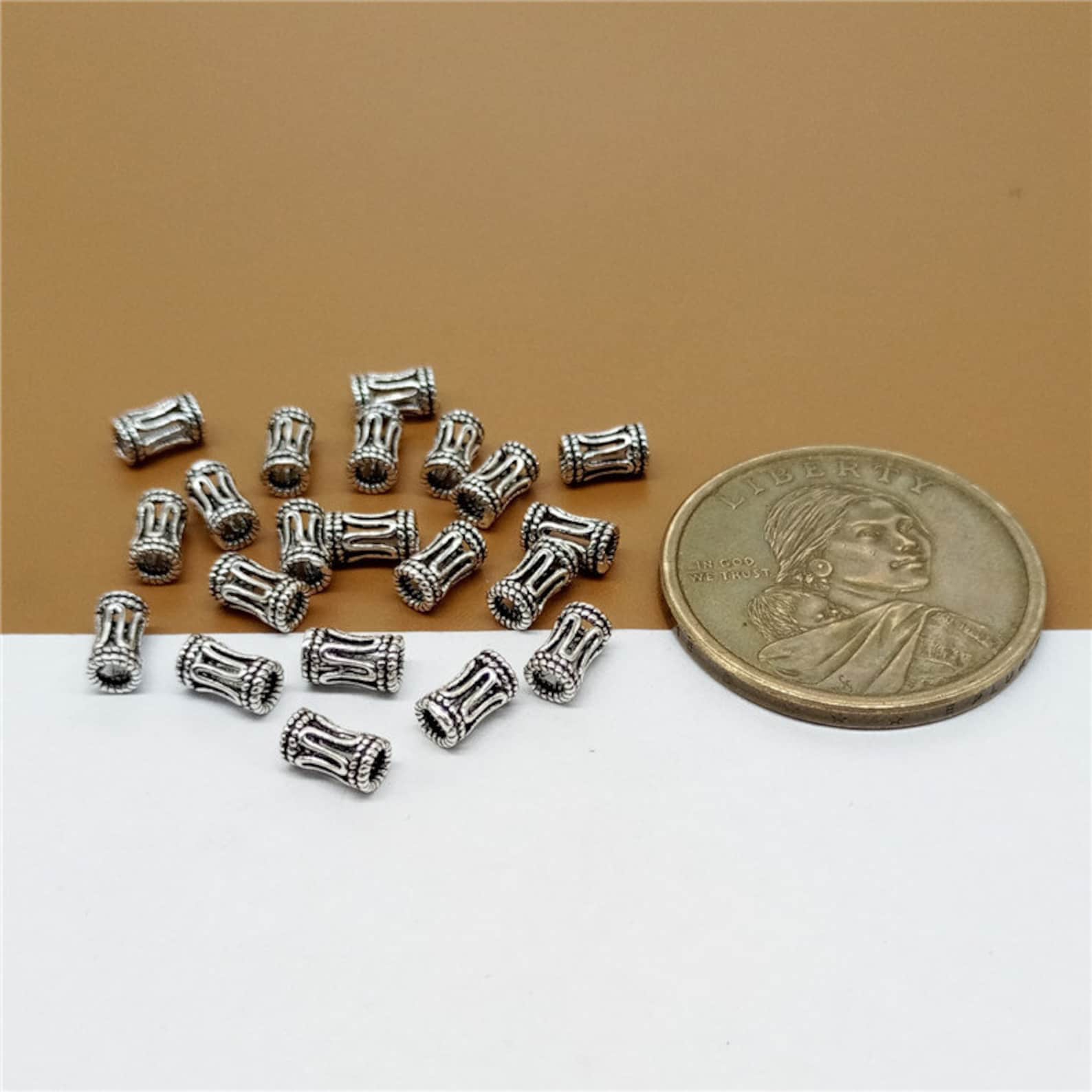 10 Sterling Silver Small Tube Beads, 925 Silver Bulk Tubular Beads for ...