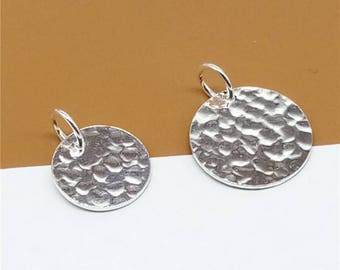 40 Sterling Silver Heart Tag Charms Round Tag Charms 925 | Etsy