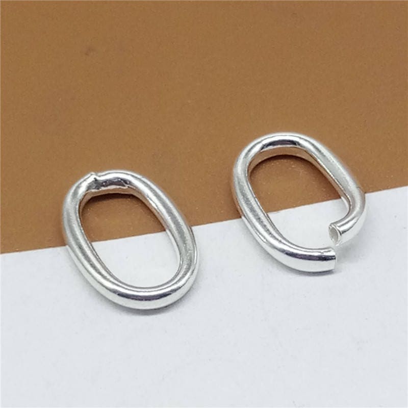 10 Sterling Silver Oval Jump Rings Open or Closed, 925 Silver Oval Jump ...