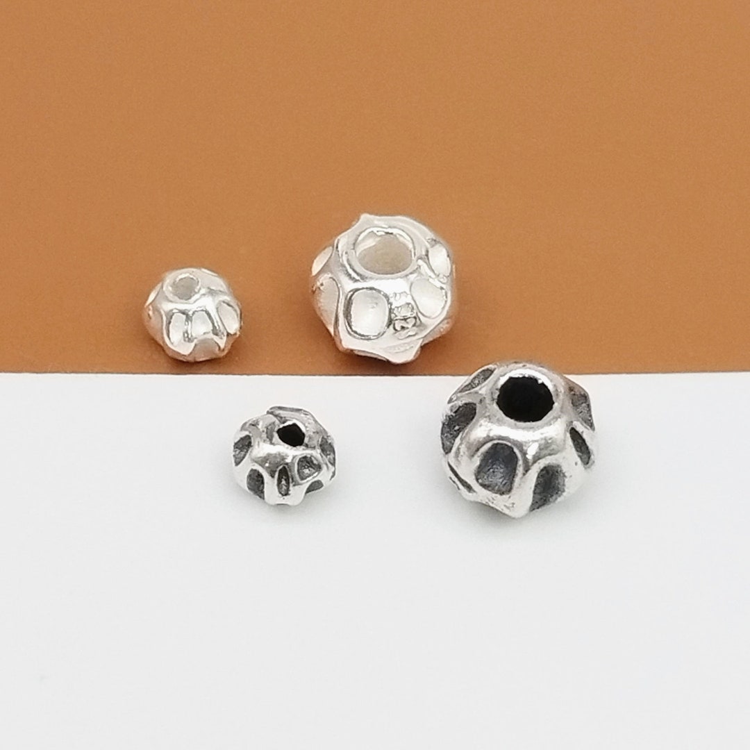 Sterling Silver Floral Design Beads, 925 Silver Flower Type Spacer Bead ...
