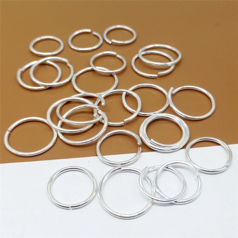Sterling Silver Open Jump Rings 12mm 14mm 16mm With 1mm Thicknes 18 ...