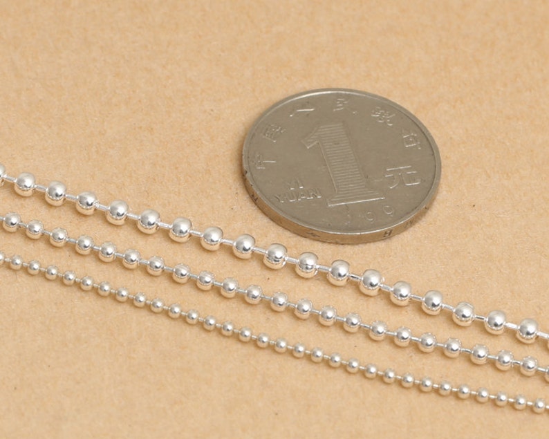 Sterling Silver Bead Chain Sterling Silver Bead Ball Chain - Etsy