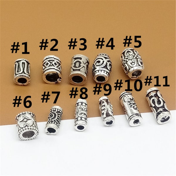 Silver Tube Beads Etsy