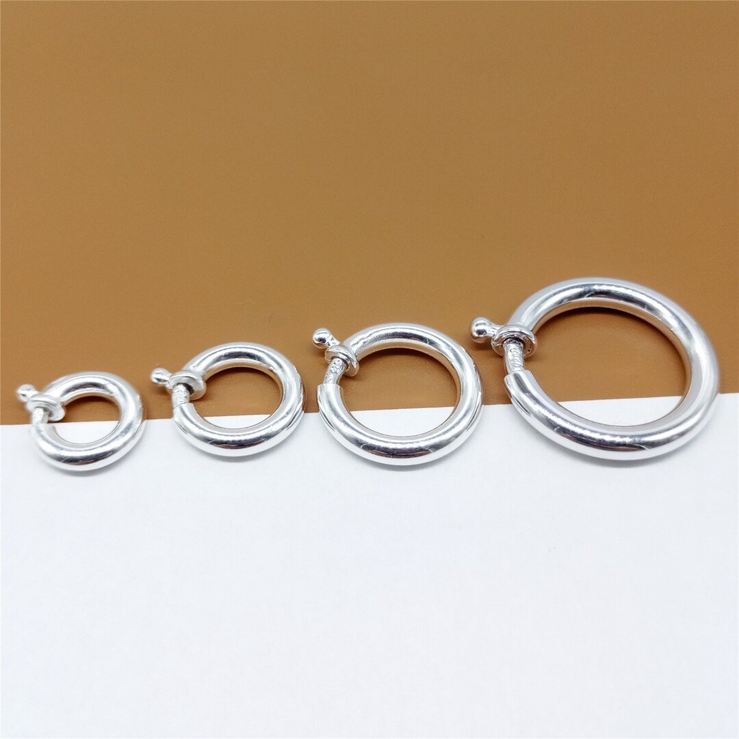 Sterling Silver Plain Spring Ring Clasp, 925 Silver Spring Clasp ...