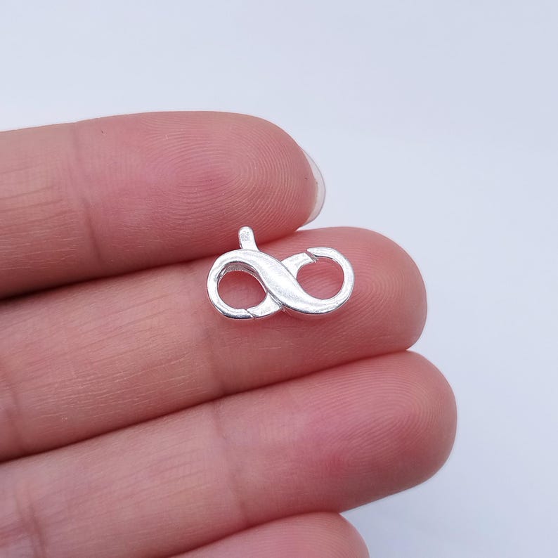 Sterling Silver Infinity Lobster Clasp, 925 Silver Double Lobster Claw ...