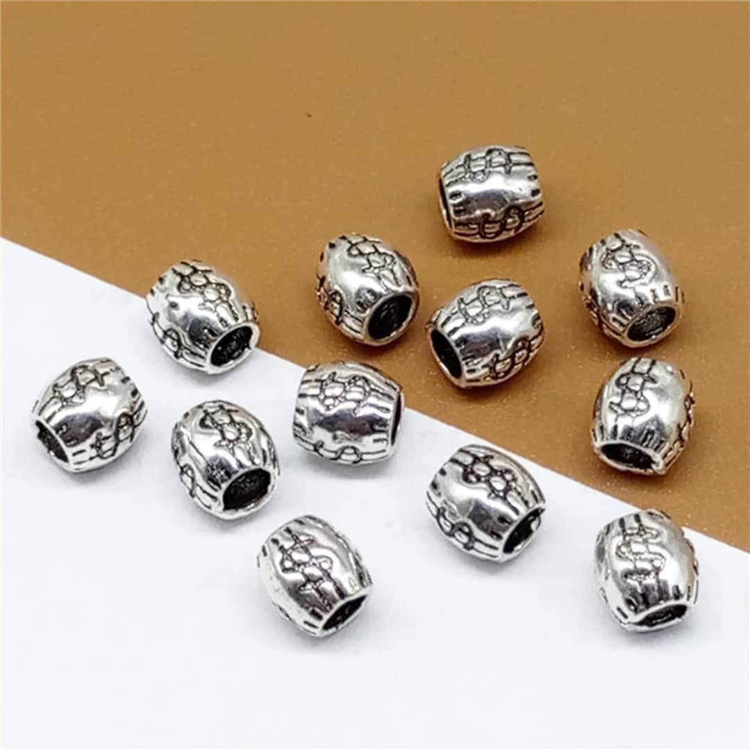 15 Sterling Silver Small Dollar Beads, 925 Silver Dollar Beads, Dollar ...