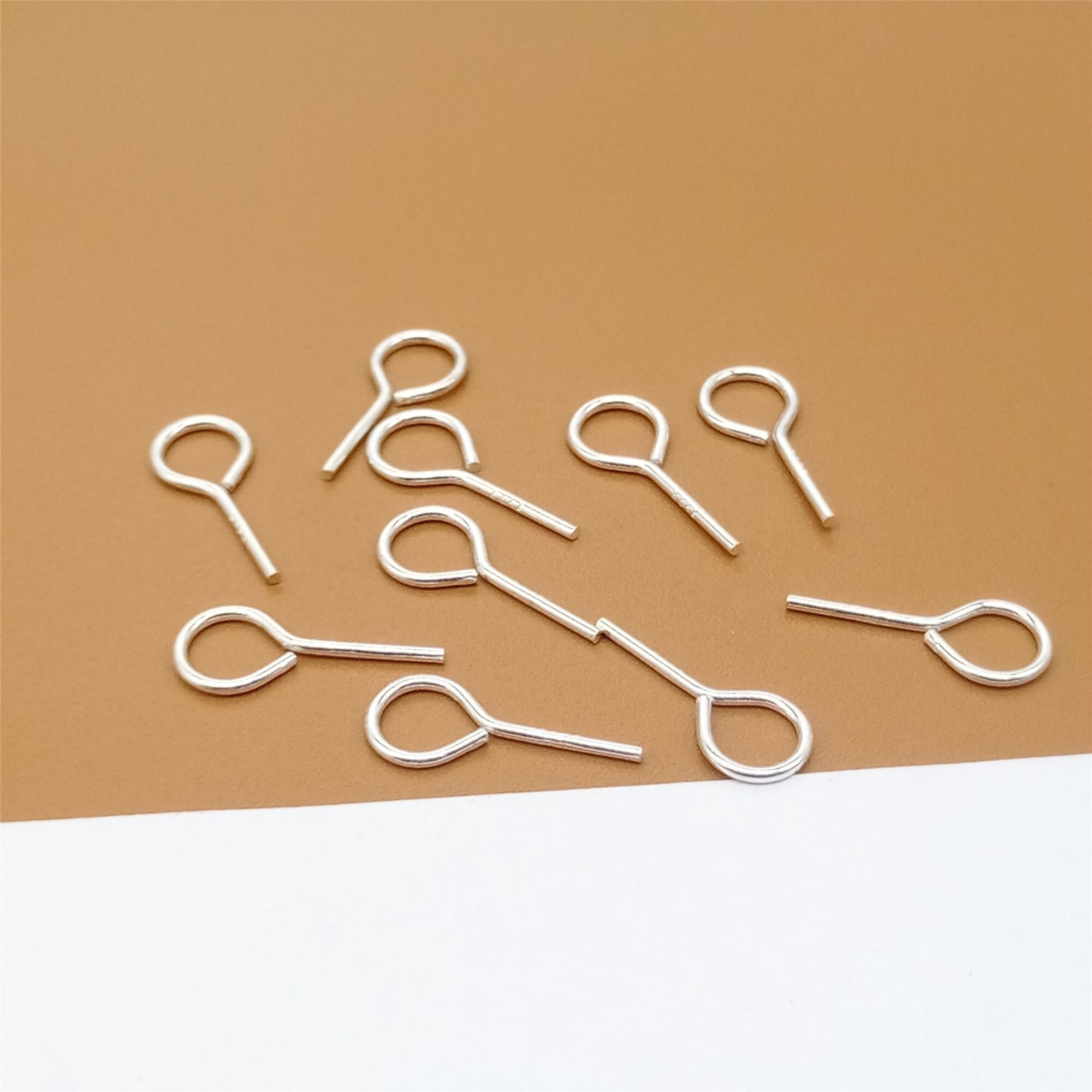 40 Sterling Silver Eye Pins Peg Bail 925 Silver Eye Pin | Etsy