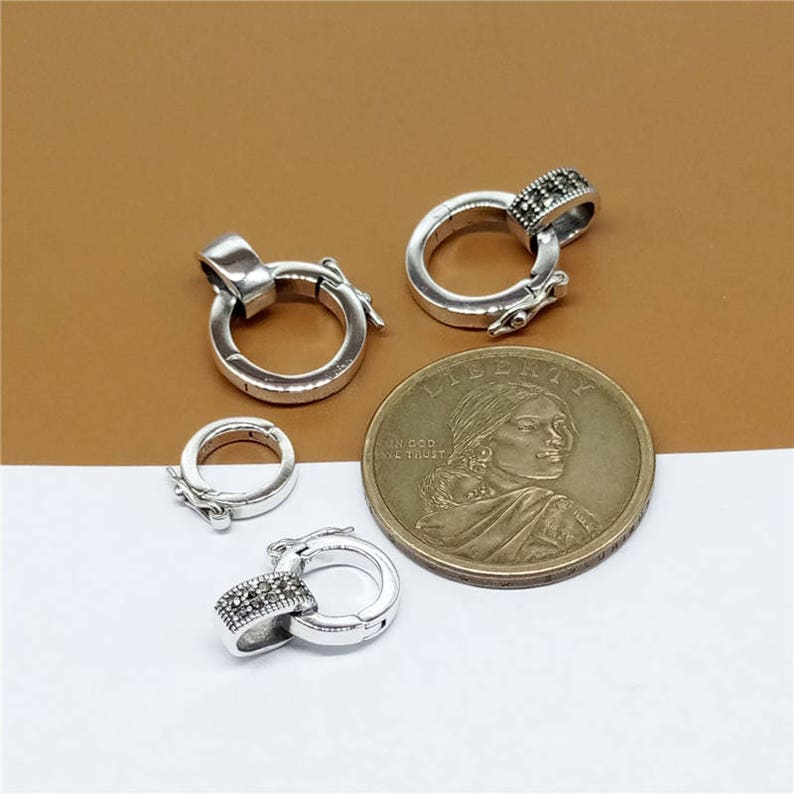 Sterling Silver Round Clasp With Marcasite, 925 Silver Claw Clasps ...