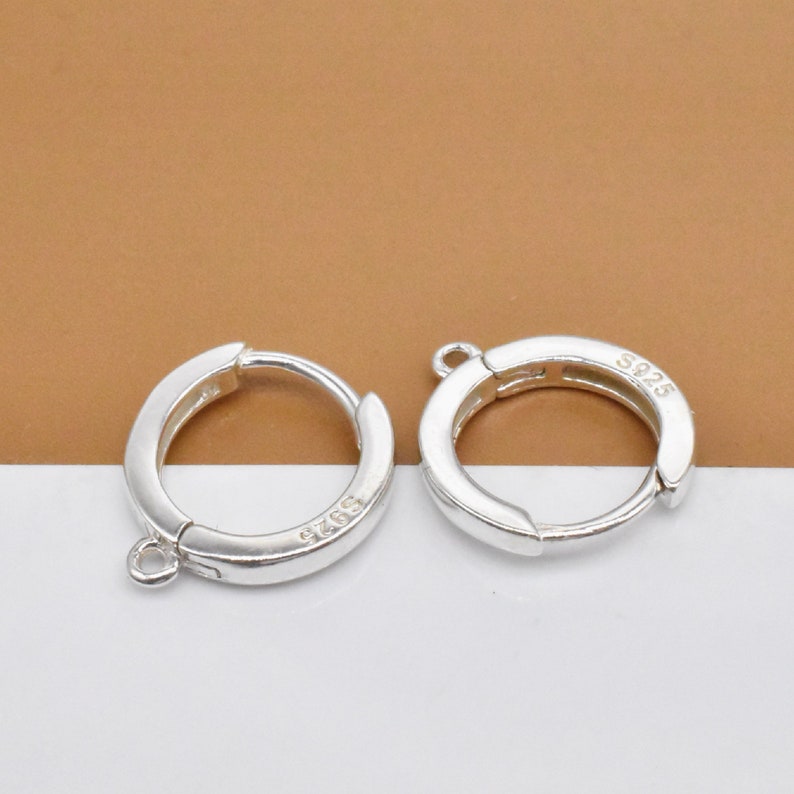 2 Pairs Sterling Silver Earring Hoops with Closed Ring 925 | Etsy